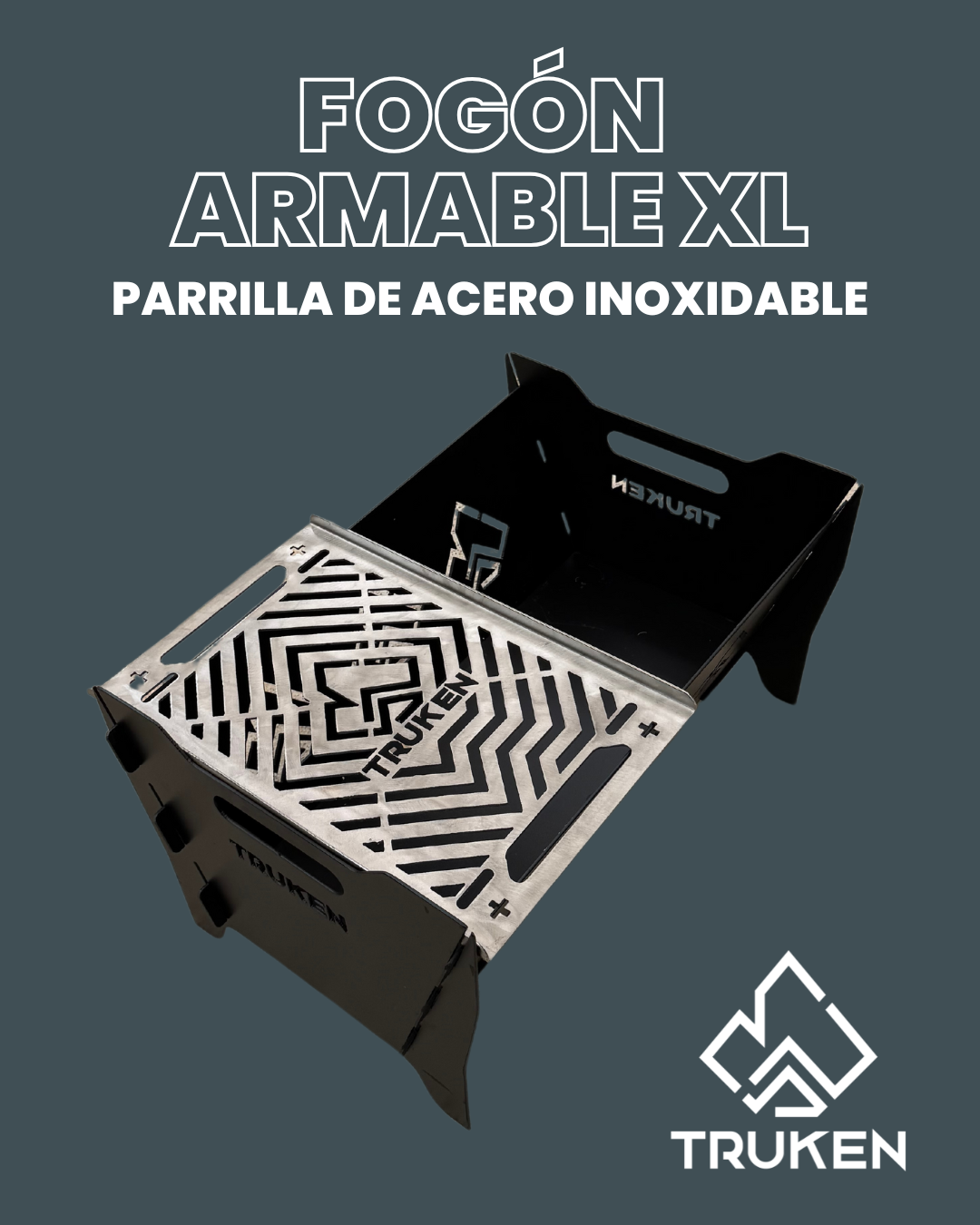 Fogón brasero armable XL con parrilla – TRUKEN